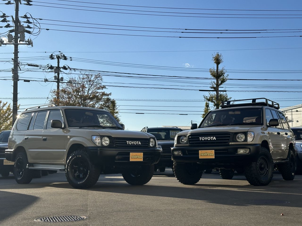 ベージュの丸目兄弟 95プラド＆ランクル100 ｜ランクル専門店のキャンプ・アウトドアビークル｜flexdream blog